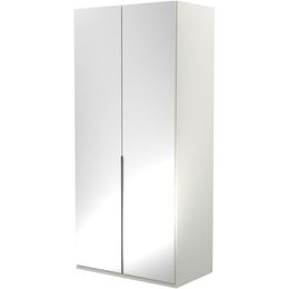 Musterring Kleiderschrank &raquo;San Diego, Kleiderschrank, Schrank, Garderobe, mit Glast&uuml;ren&laquo; 1 Stk. tlg. 2-t&uuml;rig (ged&auml;mpft), 2 B&ouml;den, 1 Kleiderstange, Chromgriffe 