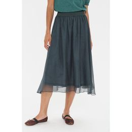 Saint Tropez Damen Midirock &raquo;CoralSZ Skirt&laquo; aus Chiffon grau S (36)
