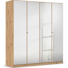 Rauch Dreht&uuml;renschrank &raquo;Reflect&laquo; mit Spiegelfront, inkl. praktischer Inneneinteilung und Stoffboxen-Set braun Holzwerkstoff B/H/T: 181cm x 197cm x 