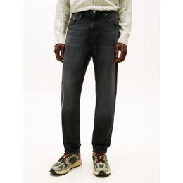 Tommy Jeans Herren Gerade Jeans &raquo;Isaac Relaxed Tapered&laquo; Relaxed‐Fit‐Jeans mit konisch zulaufendem Bein schwarz 38, L&auml;nge 30