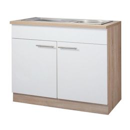 Wiho-K&uuml;chen wiho K&uuml;chen Sp&uuml;lenschrank &raquo;Montana&laquo; 100 cm breit wei&szlig; B/H/T: 100cm x 85cm x 60cm, T&uuml;ren: 2 Stk.