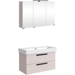 Welltime Badm&ouml;bel-Set &raquo;SALVADA, 2tlg-Set, ged&auml;mpfte Scharniere, Softclose, Keramikbecken&laquo; Ma&szlig;e (B/T/H): 100/47,5/200 cm MDF B/H/T: 100cmcm x 200cmcm x