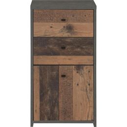 FORTE Kommode &raquo;CHEST&laquo; grau B/H/T: 40,3cm x 77,5cm x 29,6cm