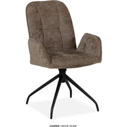 OMG Design Esszimmerstuhl &raquo;Cooper&laquo; (Set) 1 Stk.Drehstuhl mit auto-return, Armlehnenstuhl Polyester B/H/T: 58cm x 92cm x 63cm, 1 Stk., Stoff Lederoptik