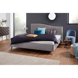 Westfalia Schlafkomfort Polsterbett grau Bezug Bett: Velours mit grober Lederoptik (100% Polyester);Bonnellfederkernmatratze: 51% Polypropylen, 39% Polyester, 10% Baumwolle;