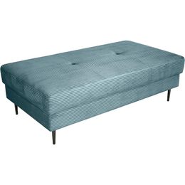 OTTO home Hocker &raquo;Summer B: 142cm, in Cord & Struktur erh&auml;ltlich&laquo; schwarze Metallf&uuml;&szlig;e blau B/H/T: 142cm x 46cm x 78cm, Cord