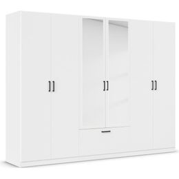 Rauch Dreht&uuml;renschrank &raquo;Kleiderschrank Schrank Garderobe W&auml;scheschrank BARI mit Spiegel&laquo; mit Schubasten mittig, moderner Griff in Graumetallic MADE IN