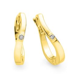 Bruno Banani Damen Paar Creolen &raquo;Schmuck Geschenk Silber 925 Ohrschmuck Ohrringe&laquo; mit Zirkonia (synth.) gold Silber 925 (Sterlingsilber)