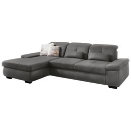 Die PlanBar Ecksofa &raquo;MP-IN16012 L-Form, mit Kaltschum-Polsterung&laquo; inkl. Sitztiefenverstellung, wahlweise mit weiteren Funktionen grau 85% Polyester;15