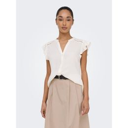 Only Damen ONLY Kurzarmbluse &raquo;ONLROSELLA LIFE CAPSLEEVE SHIRT WVN NOOS&laquo; Viskose, regular fit wei&szlig; M