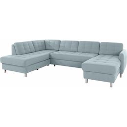 Sit & More sit&more Wohnlandschaft &raquo;Picasso U-Form&laquo; wahlweise mit Schlaffunktion und Bettkasten blau Luxus-Microfaser ALTARA NUBUCK (100% Polyester) / Struktur 