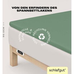 Schlafgut Spannbettlaken &raquo;EASY Jersey Elasthan Topper&laquo; MADE IN GREEN by OEKO-TEX gr&uuml;n Jersey, Obermaterial: 95% Baumwolle, 5% Elasthan 1 Stk., Jersey, 140-