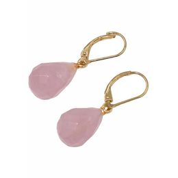 Firetti Damen Paar Ohrh&auml;nger &raquo;Schmuck Geschenk Silber 925 Ohrschmuck Patentbrisur Edelstein Quarz&laquo; Made in Germany - mit Rosenquarz bunt Silber 925 (