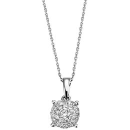 Firetti Damen Kette mit Anh&auml;nger &raquo;Schmuck Geschenk Gold 585 Halsschmuck Halskette Goldkette Ankerkette&laquo; mit Brillanten wei&szlig; 0,42, Diamanten Wei&szlig;gold 