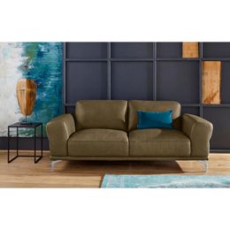 W.Schillig 2-Sitzer &raquo;montanaa Designsofa, bequem, Breite 192cm, Federkern&laquo; mit Metallf&uuml;&szlig;en in Silber matt, Breite 192 cm gr&uuml;n B/H/T: 192cm x 78cm x 