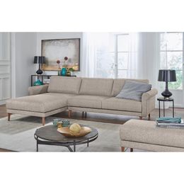 Creation BY ROLF BENZ Ecksofa &raquo;CR.450, Designecksofa, L-Form&laquo; Armlehne Schnecke modern Landhaus, Breite 262 cm, Fu&szlig; Nussbaum bunt Chenille COCO (72% 