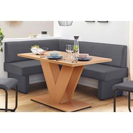 Home Affaire Eckbank grau B/H/T: 182cm x 89cm x 142cm, Kunstleder, langer Schenkel rechts