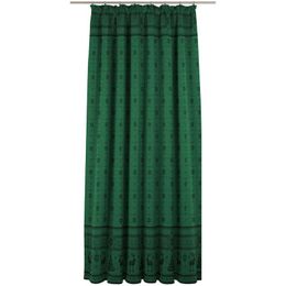 WIRTH Vorhang &raquo;Romo&laquo; Kr&auml;uselband 1 Stk. tlg. gr&uuml;n Jacquard, Baumwolle, Polyester 145cm, Kr&auml;uselband, 135cm