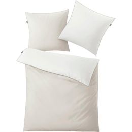 Kleine Wolke Bettw&auml;sche &raquo;Linda&laquo; 2 Stk. einfaches, sehr elegantes Design beige Mako-Satin, Obermaterial: 100% Baumwolle B/L: 135cm x 200cm, 1 Stk., 1 Stk., Mako-