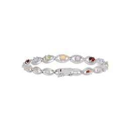 Firetti Damen Silberarmband &raquo;Schmuck Geschenk Armschmuck Armkette Farbsteine Edelsteine Mix&laquo; mit Blautopas, Peridot, Citrin, Amethyst, Granat, Diamant