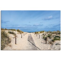 Artland Wandbild &raquo;Strandaufgang an K&uuml;ste der Ostsee&laquo; Strandbilder 1 Stk. tlg. auf Holzrahmen gespannt blau B/H/T: 60cm x 40cm, Leinwandbild Strandbilder 