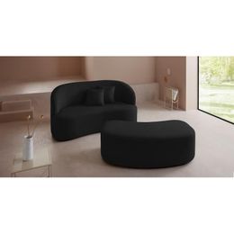 LeGer Home by Lena Gercke 2-Sitzer &raquo;Dilara&laquo; gerundete R&uuml;ckenlehne und Front, in 3 Bezugsqualit&auml;ten schwarz Struktur fein 100% Polyester);Samtoptik (