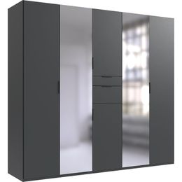 wimex Dreht&uuml;renschrank &raquo;Moldau Kleiderschrank mit Spiegel Schlafzimmerschrank&laquo; grau Holzwerkstoff B/H/T: 225cm x 208cm x 58cm, Classic