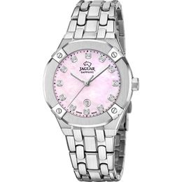 Jaguar Damen Quarzuhr &raquo;Diplomatic&laquo; Armbanduhr, Damenuhr, Swiss Made, Edelstahlarmband, analog, Tag Einheitsgr&ouml;&szlig;e