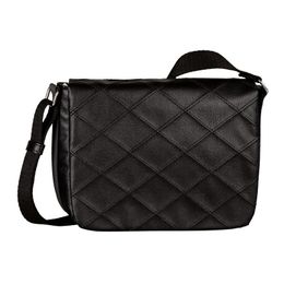 Tom Tailor Damen Tom Tailor Umh&auml;ngetasche &raquo;Skylar&laquo; Konkav gestepptes Kunstleder, feines Gewebeband und Reflektelemente schwarz B/H/T: 25,5cm x 18,5cm 