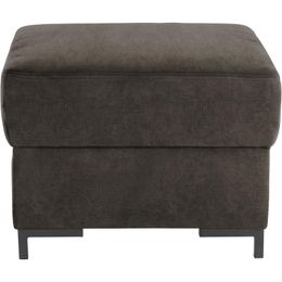 DOMO collection Hocker &raquo;Ledas B/T 62/62cm&laquo; in vielen Farben erh&auml;ltlich grau B/H/T: 62cm x 42cm x 62cm, Luxus-Microfaser