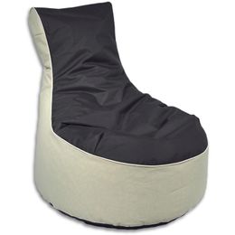 Kinzler Sitzsack &raquo;BICO&laquo; 1 Stk. tlg. zweifarbig, mit R&uuml;ckenlehne, Outdoor geeignet, Kinderzimmer schwarz Polyester B/H/T: 80cm x 90cm