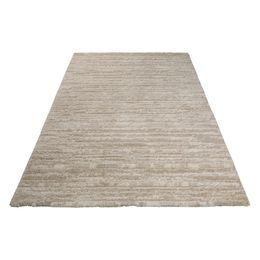 Wecon Home Teppich &raquo;Peer&laquo; rechteckig 18 mm H&ouml;he Gewebt, Hoch-Tief, pflegeleicht, meliertes Muster, Scandi, Wohnzimmer beige Kunstfaser B : 160cm 1 Stk