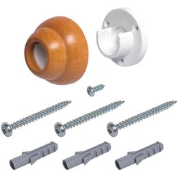 Liedeco Wandtr&auml;ger &raquo;Th&uuml;ringen&laquo; f&uuml;r Gardinenstangen &Oslash; 28 mm braun &Oslash; 2,8cm
