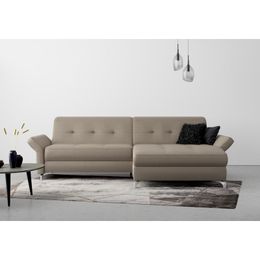 Home Affaire Ecksofa &raquo;Maredo L-Form&laquo; Federkern, wahlweise auch mit Kopfteil- und Armlehnverstellung grau 100% Polyester B/H/T: 284cm x 89cm x 179cm, 