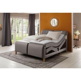 Home Affaire Boxspringbett &raquo;Messina2&laquo; Liegekomfort elektrisch Verstellbar grau Holzwerkstoff, Kunstleder, Massivholz Kunstleder Holzwerkstoff 