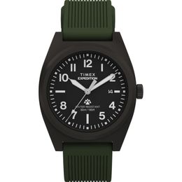 Timex Herren Quarzuhr &raquo;CAPSTONE&laquo; Armbanduhr, Herrenuhr, Silikonarmband, Datum, Leuchtzeiger gr&uuml;n Einheitsgr&ouml;&szlig;e