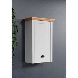 Home Affaire H&auml;ngeschrank Badschrank mit Muschelgriff im Landhaus-Look - (B/T/H) 46/24/73 cm wei&szlig; FSC -zertifizierter Holzwerkstoff Lichtgrau Melamin,