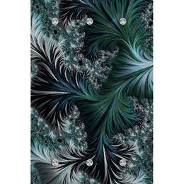 queence Garderobenpaneel &raquo;Wandgarderobe mit Motiv Abstrakt Palmen Wald inkl. Edelstahlhaken&laquo; 1 Stk. tlg. HD Premium Druck auf Acrylglas gr&uuml;n Acrylglas