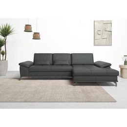OTTO home Ecksofa &raquo;Costello L-Form, B: 301 cm mit Sitztiefen-, Armteilverstellung &&laquo; 3 Nierenkissen, optional Schlaffunktion & Bettkasten grau Luxus-
