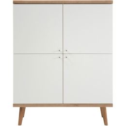 Home Affaire Highboard &raquo;Merle&laquo; Scandi Design, Breite 107 cm wei&szlig; Holzwerkstoff B/H/T: 107cm x 134cm x 40cm