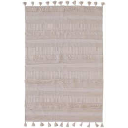 GUTMANN FACTORY Hochflor-Teppich &raquo;Puffy 67716&laquo; rechteckig 60 mm H&ouml;he beige Baumwolle B : 160cm 1 Stk., 60mm, L: 230cm