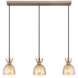 Globo LIGHTING H&auml;ngeleuchte &raquo;MASSEY&laquo; E14 1 Stk. H&auml;ngelampe Esszimmer-Leuchte Esstischleuchte Wohnzimmer gold H: 120cm, 1 Stk.