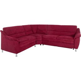 OTTO home Ecksofa &raquo;Cardoso L-Form&laquo; mit Trapezecke f&uuml;r mehr Sitzkomfort, wahlweise auch mit Schlaffunktion rot Luxus-Microfaser ALTARA NUBUCK (100% 