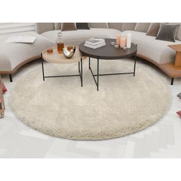 OCI DIE TEPPICHMARKE Hochflor-Teppich &raquo;MONTIS&laquo; rund 45 mm H&ouml;he uni, Langflor, Shaggy, auch in rund, quadratisch und L&auml;ufer erh&auml;ltlich beige 