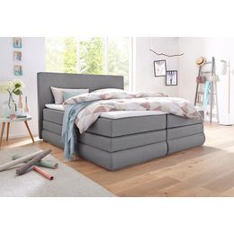 Collection AB Boxspringbett &raquo;Ninoni&laquo; inkl. Bettkasten, Topper und wahlweise mit LED-Beleuchtung grau Holzwerkstoff Struktur grob Holzwerkstoff ohne 
