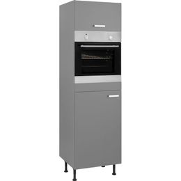 Optifit Backofenumbauschrank &raquo;Parma&laquo; Breite 60 cm grau Holzwerkstoff basaltgrau, B/H/T: 60cm x 211,8cm x 58,4cm, T&uuml;ren: 1 Stk., Komplettausf&uuml;hrung