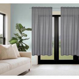 Home Wohnideen Gardine &raquo;DOLLY&laquo; Multifunktionsband 2 Stk. tlg. transparent grau Voile, Obermaterial: 100% Polyester 245cm, Multifunktionsband, 140cm