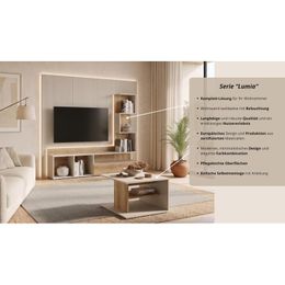 Home Affaire Wohnwand &raquo;LUMIA TV-Lowboard mit Regal, wahlweise mit Beleuchtung, viel Stauraum&laquo; braun B/H/T: 179,8cmcm x 155,3cmcm x 33,2cmcm, ohne 