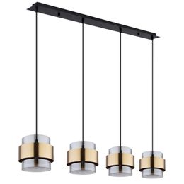 Globo LIGHTING Pendelleuchte &raquo;MILLEY&laquo; E27 1 Stk. H&auml;ngelampe, H&auml;ngeleuchte, Gl&auml;ser, Messing, Wohnzimmer schwarz 1 Stk.