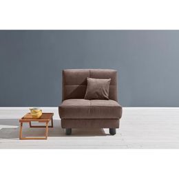 ell+ell ell + ell Schlafsofa &raquo;Tilda&laquo; Breite 85 cm, inkl. 1 Zierkissen braun 100% Polyester B/H/T: 85cm x 90cm x 100cm, Flachgewebe, PUR-Schaumstoff,mit 